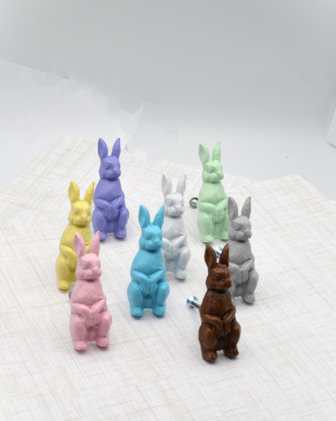 Rabbit Knob, Easter Bunny Drawer Pull, White Cotton Tail Cabinet ...