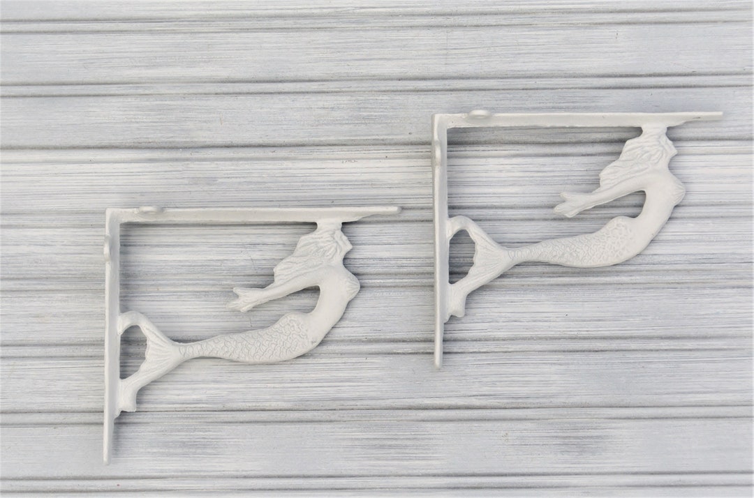Mermaid Shelf Brackets Set of Two Wall Brace Coastal - Etsy