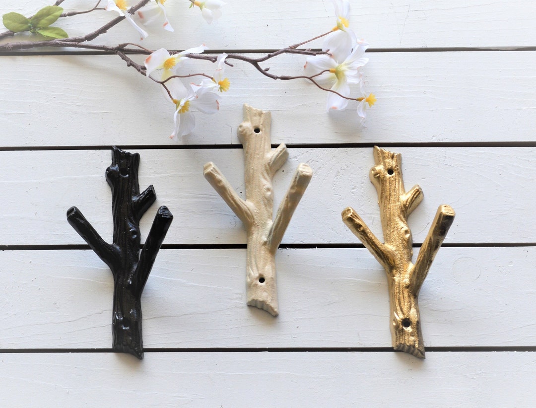 Tree Branch Hook, Branch Wall Decor, Porch Patio Rack, Coat Hat Hook ...