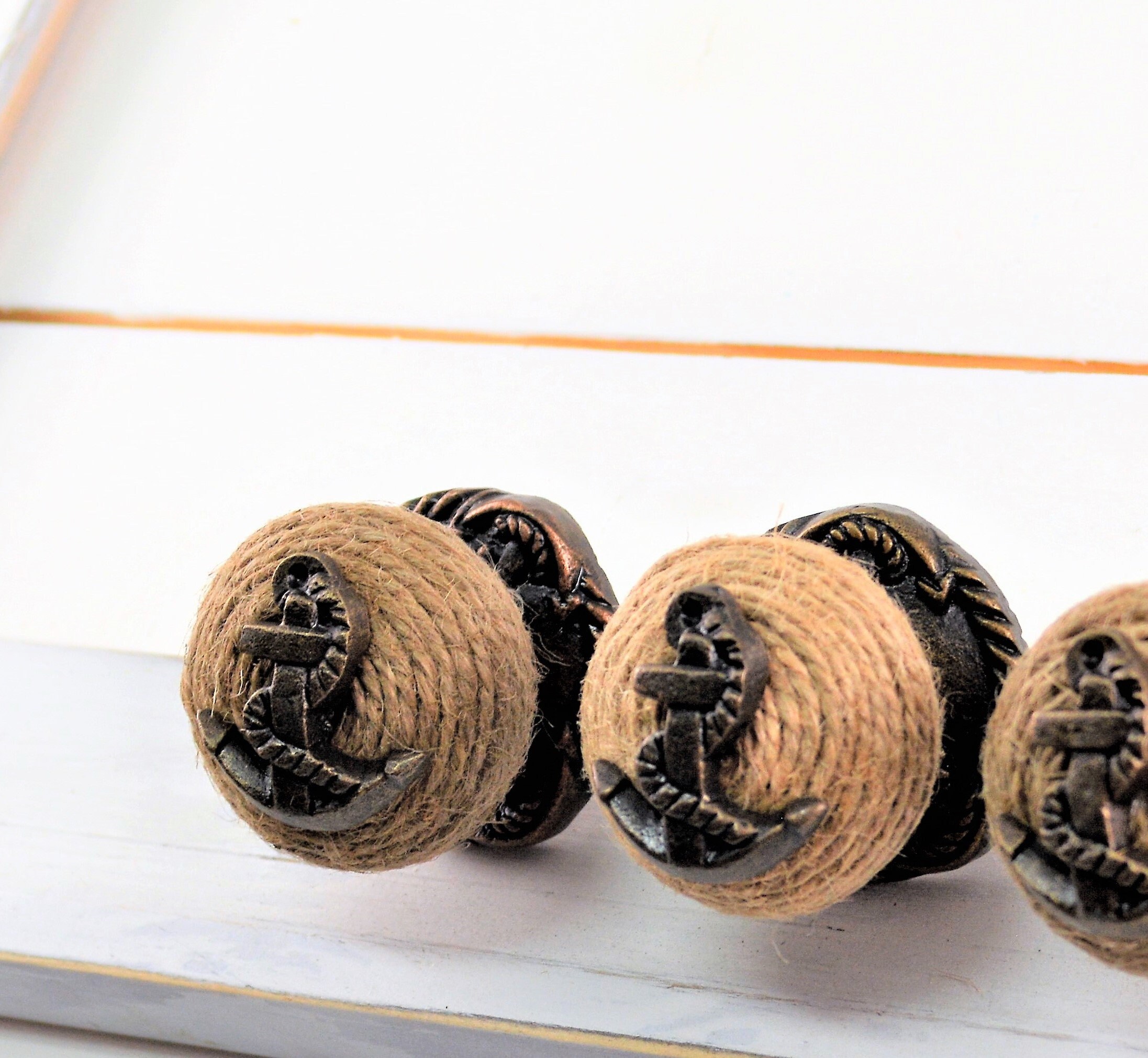 Nautical Jute Anchor Knob, Coastal Beach House Cabinet Furniture Pull - Etsy