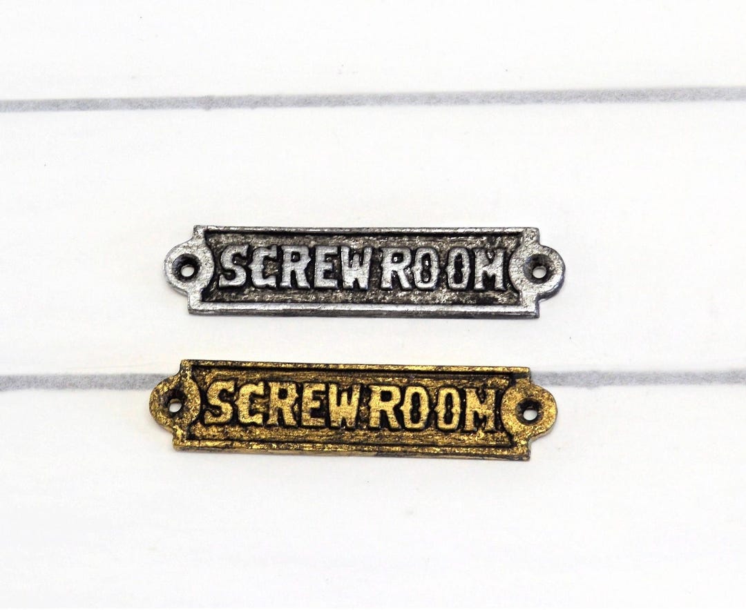 Screw Room Nautical Sign, Gold Ship Wall Sign, Silver Boat Screw Room ...