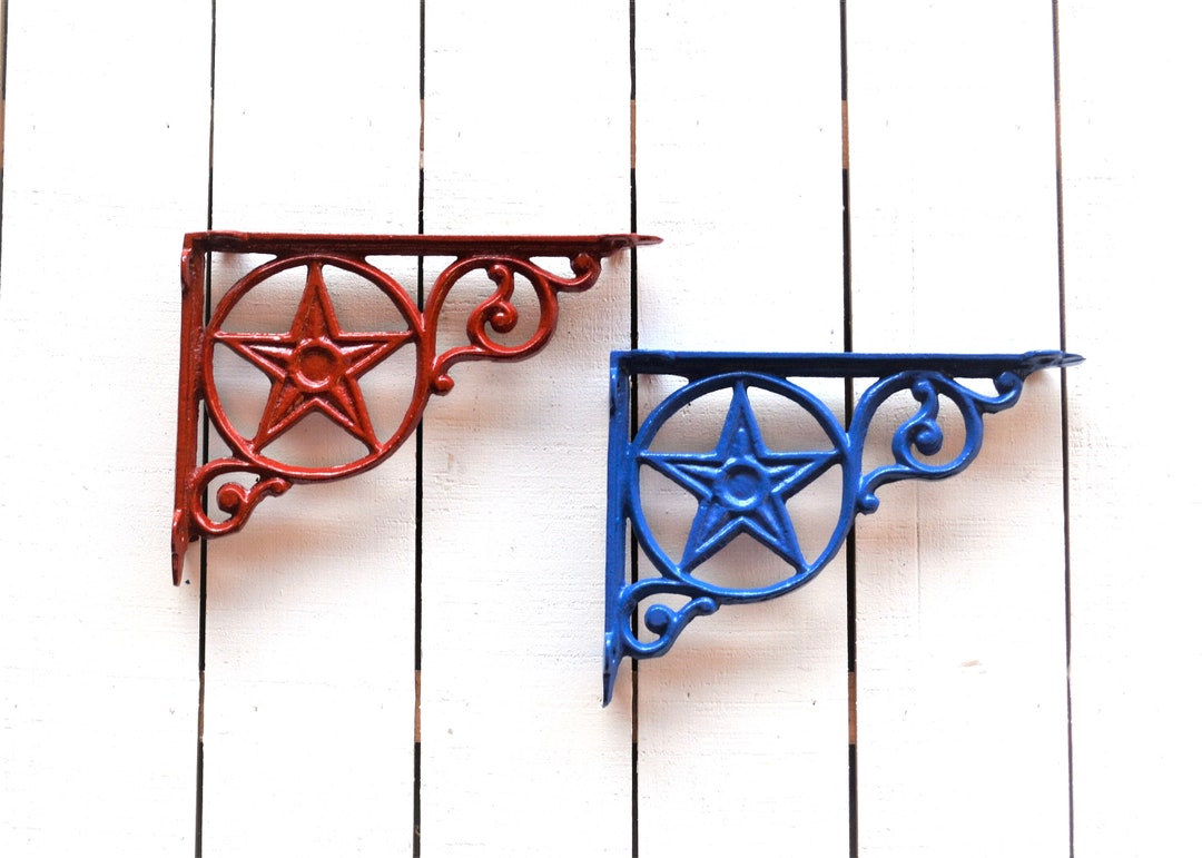 Texas Star Wall Shelf Brace, Set of Two Country Western Star Shelf ...