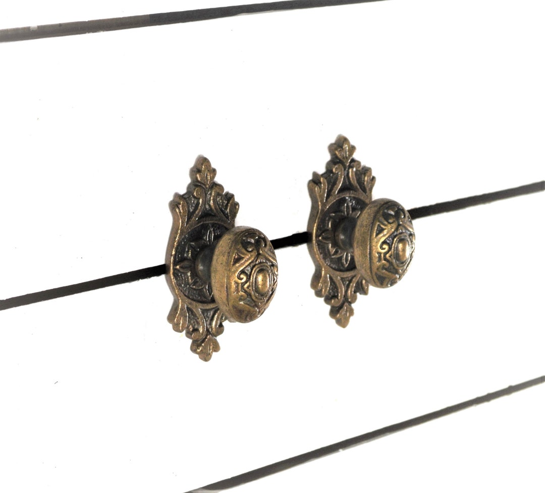 Antique Brass Oval Knob, Ornate Gold Drawer Pull, Inscribed Furniture Knob With Base, Chiseled ...