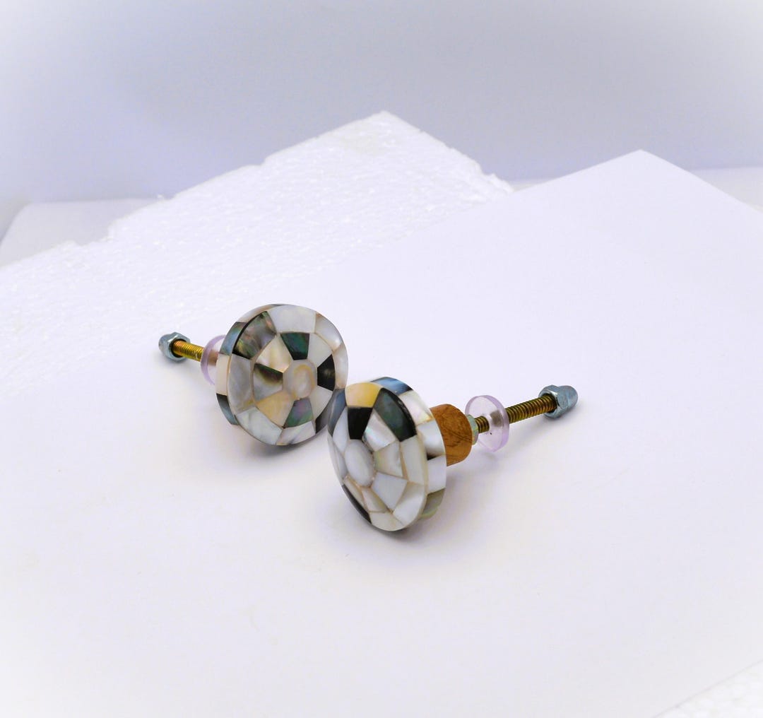 Mother of Pearl Knob, Seashell Drawer Pull, White Abalone Shell Door ...