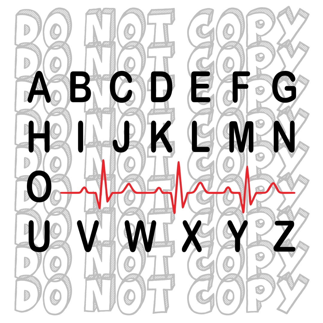 Alphabet Nurse Cardiac SVG, ABCDEFGHIJKLMNO... Nursing Shirt Design Cut ...