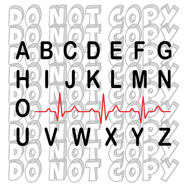Alphabet Nurse Cardiac SVG, ABCDEFGHIJKLMNO... Nursing Shirt Design Cut ...