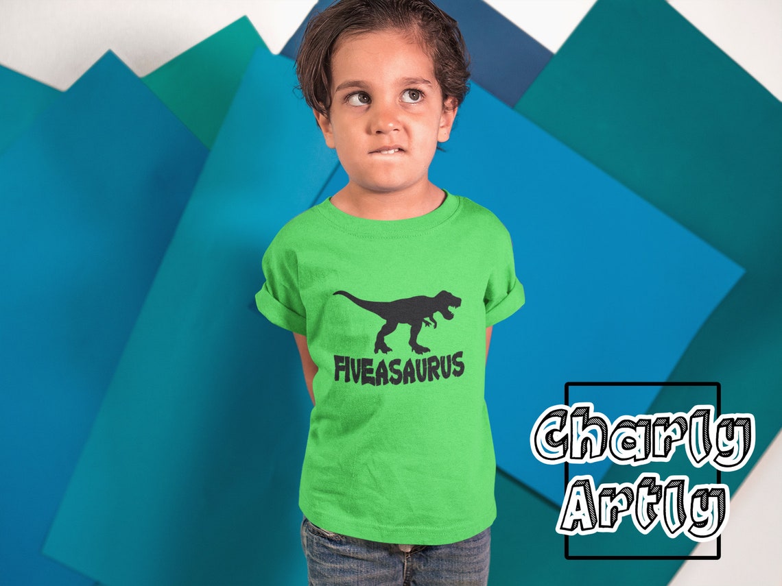 Fiveasaurus, 5th Birthday SVG, Five Years Old, Fifth Birthday Shirt ...