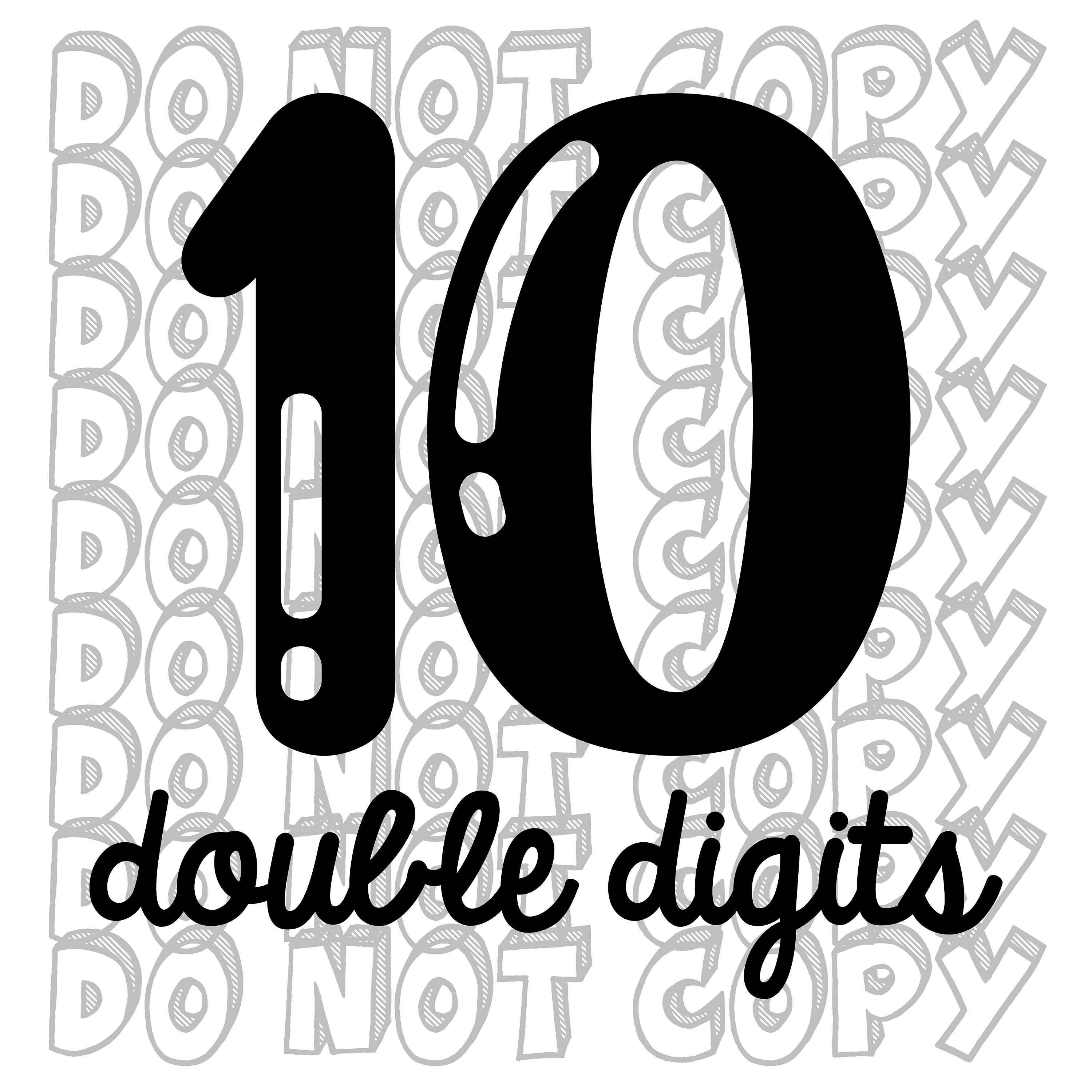 10 Double Digits SVG, 10th Birthday Design, Double Digits SVG, Birthday ...