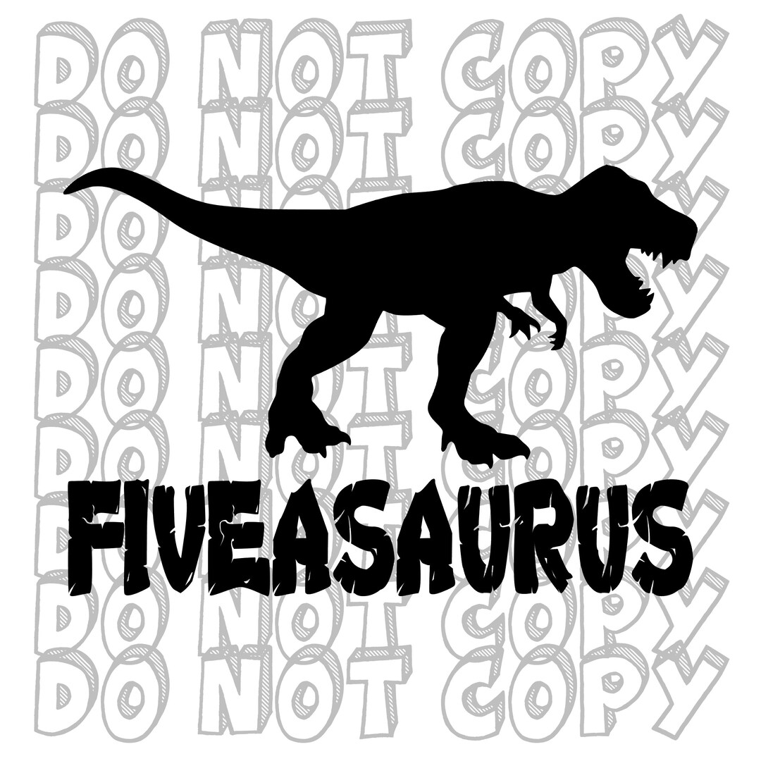 Fiveasaurus, 5th Birthday SVG, Five Years Old, Fifth Birthday Shirt ...