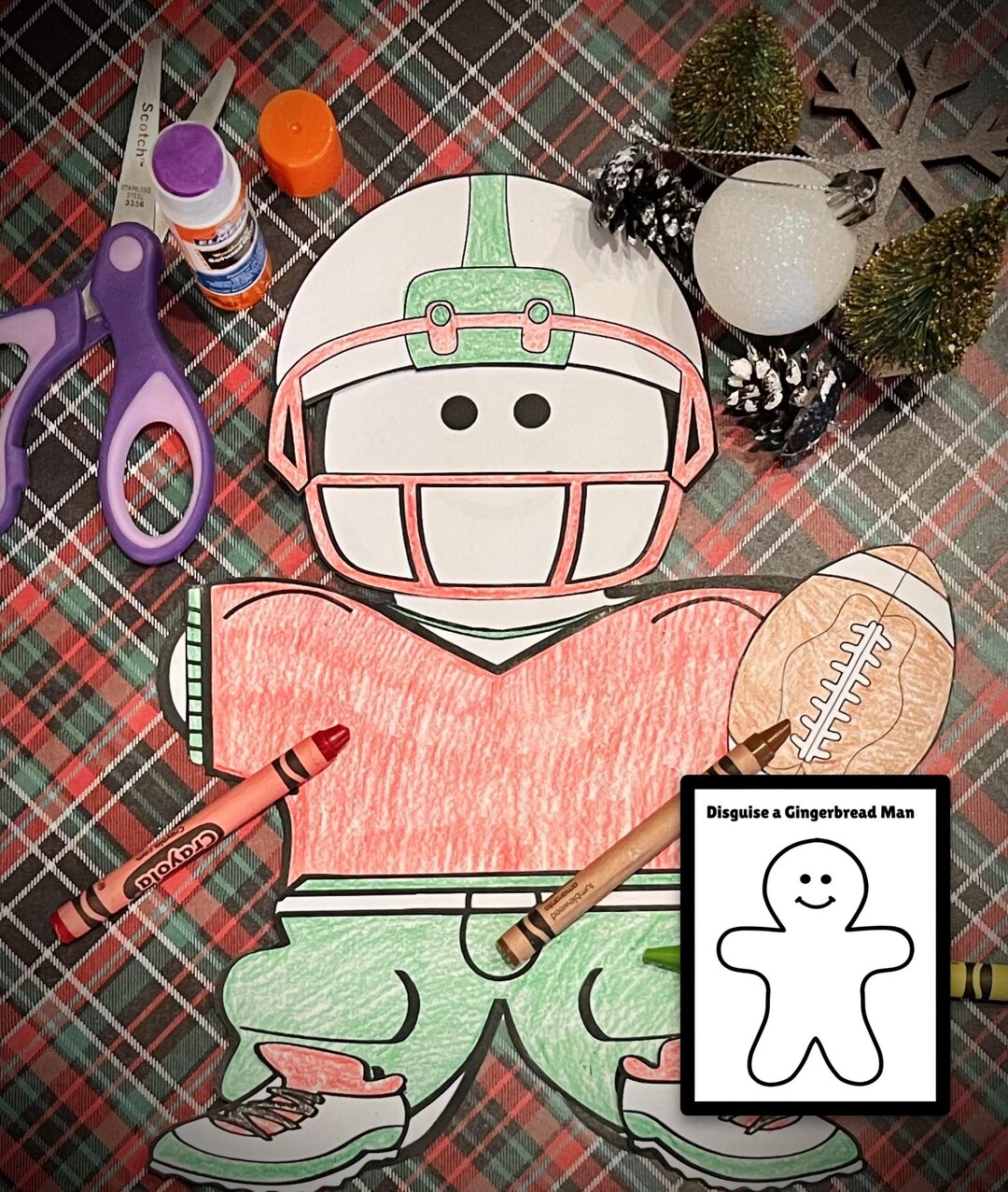 Disguise a Gingerbread Template & Blank Football Player Disguise - Etsy