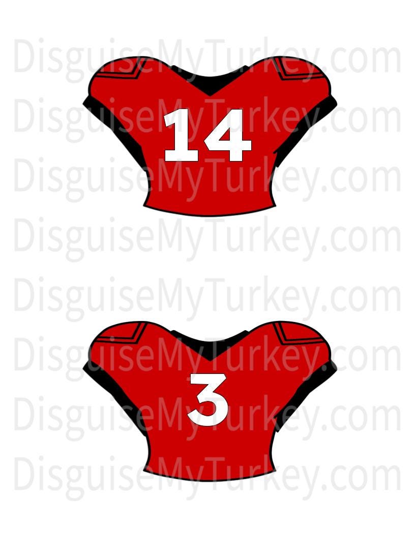Disguise a Turkey- Red/black Football Player Disguise-resizable! - Etsy