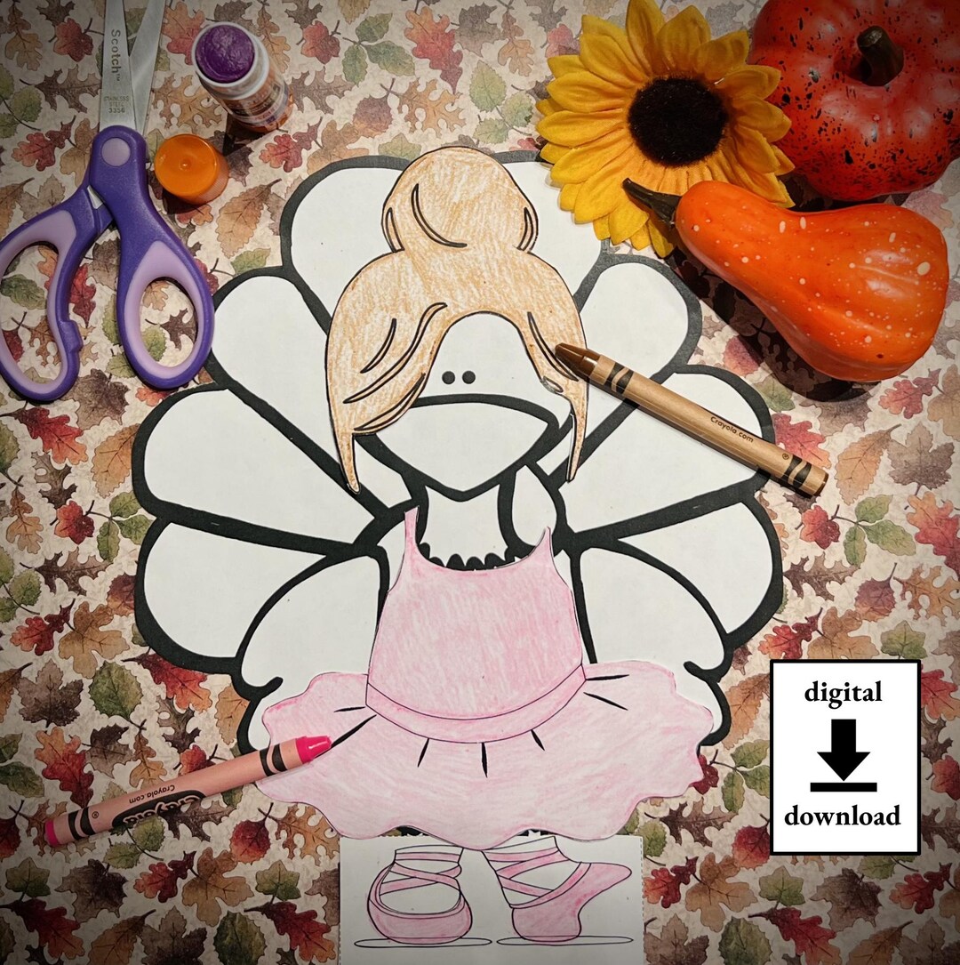 Disguise a Turkey- Blank Ballerina Template - Etsy