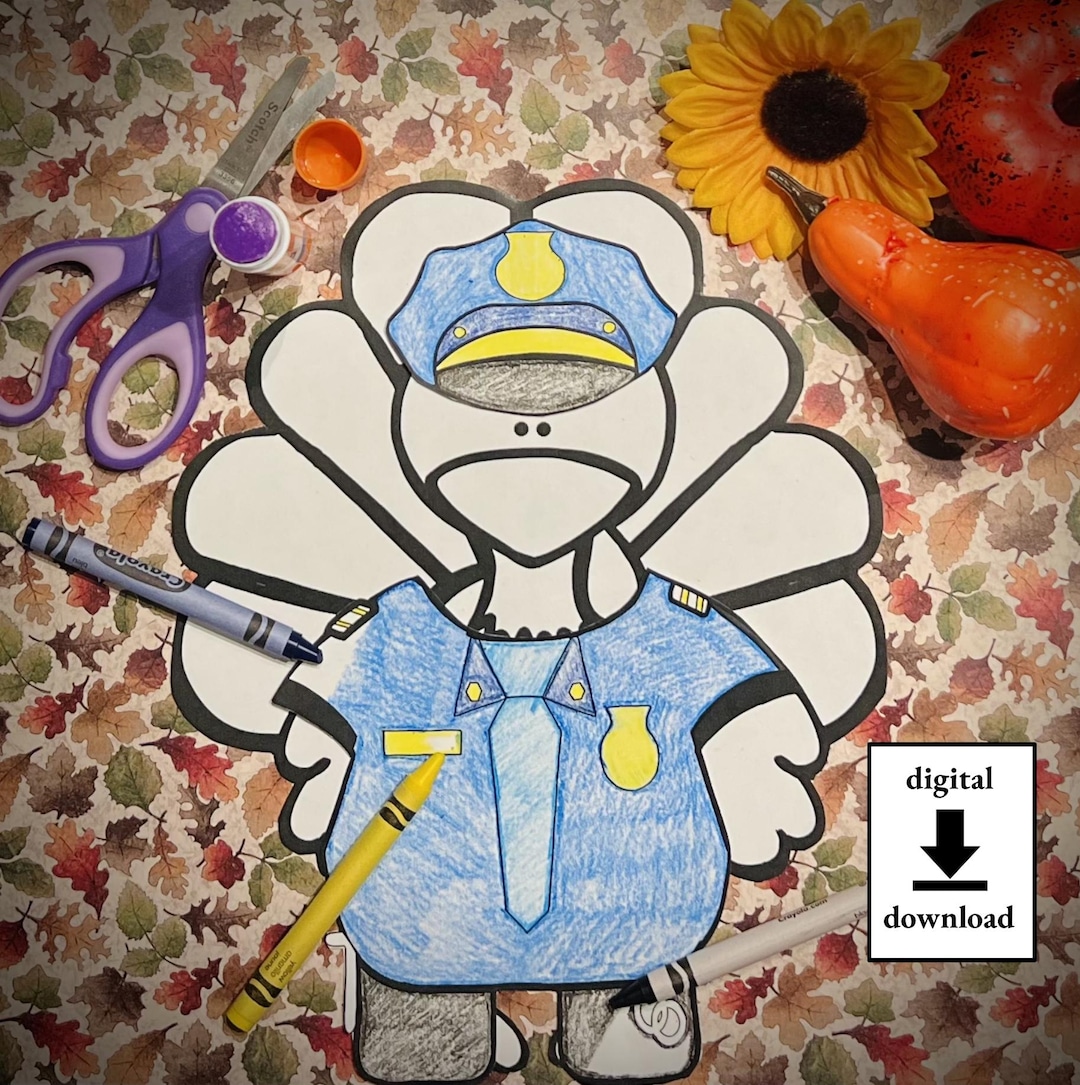 Disguise a Turkey- Blank Police Officer Disguise Template - Etsy