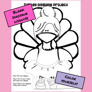 Disguise a Turkey Blank Ballerina - Etsy