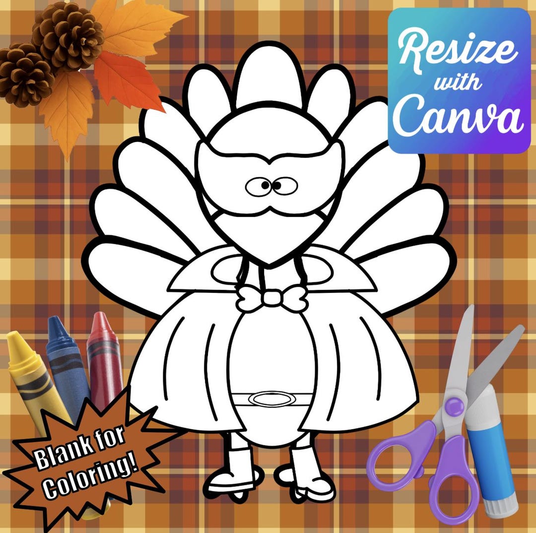 Disguise a Turkey- Superhero Blank Template Disguise-resizable! - Etsy
