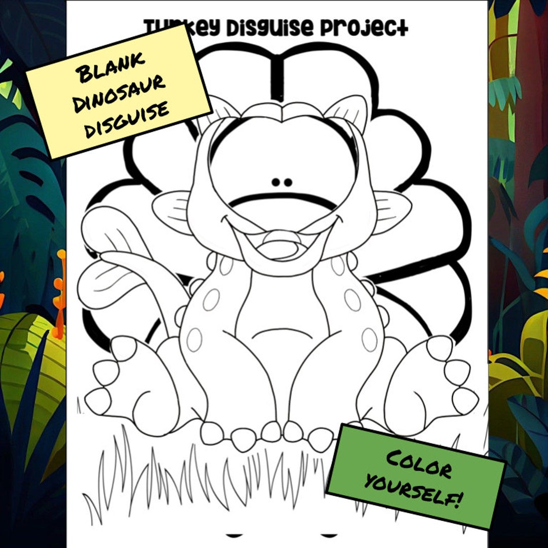 Disguise a Turkey Blank Dinosaur Disguise (Instant Download) - Etsy