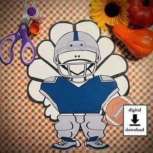 Disguise a Turkey-blue/silver Football Player Disguise - Etsy