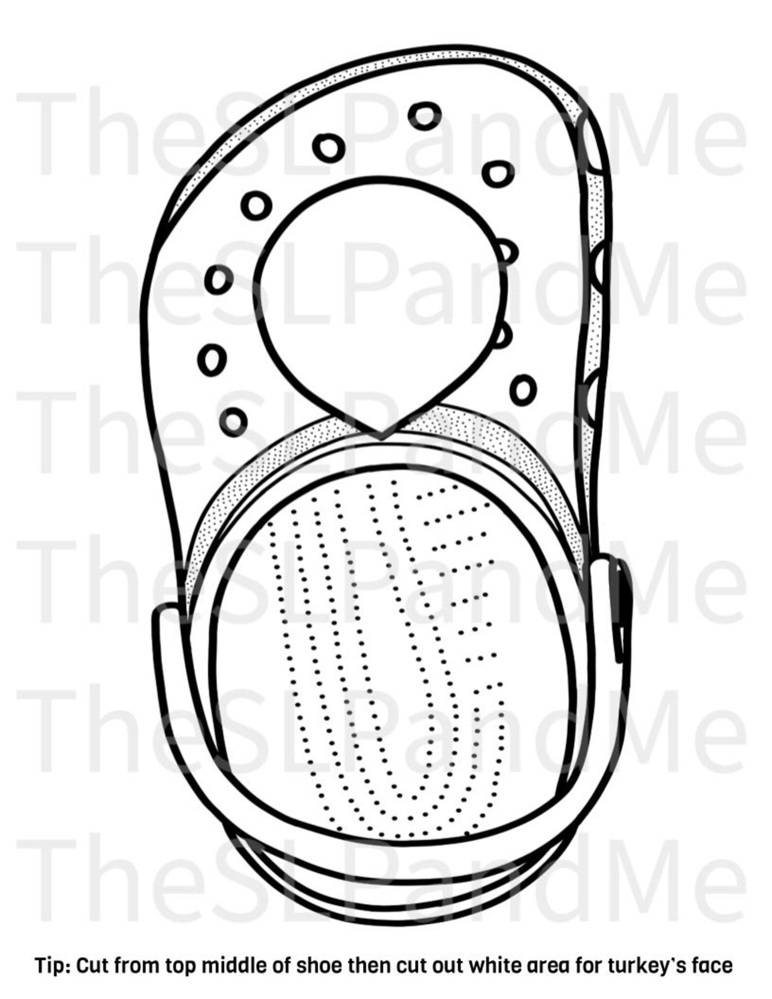 Disguise a Turkey-shoe Blank Template Disguise-resizable! - Etsy