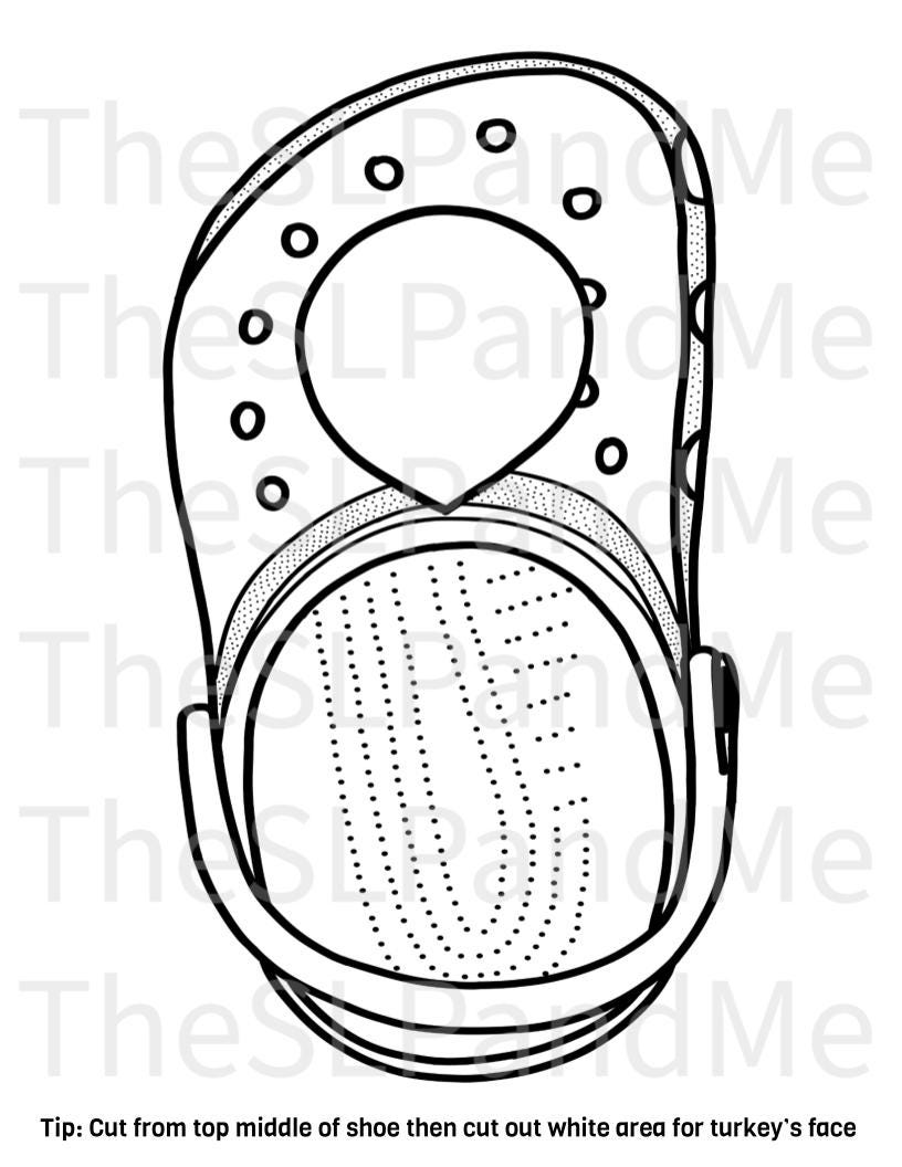Disguise a Turkey-shoe Blank Template Disguise-resizable! - Etsy