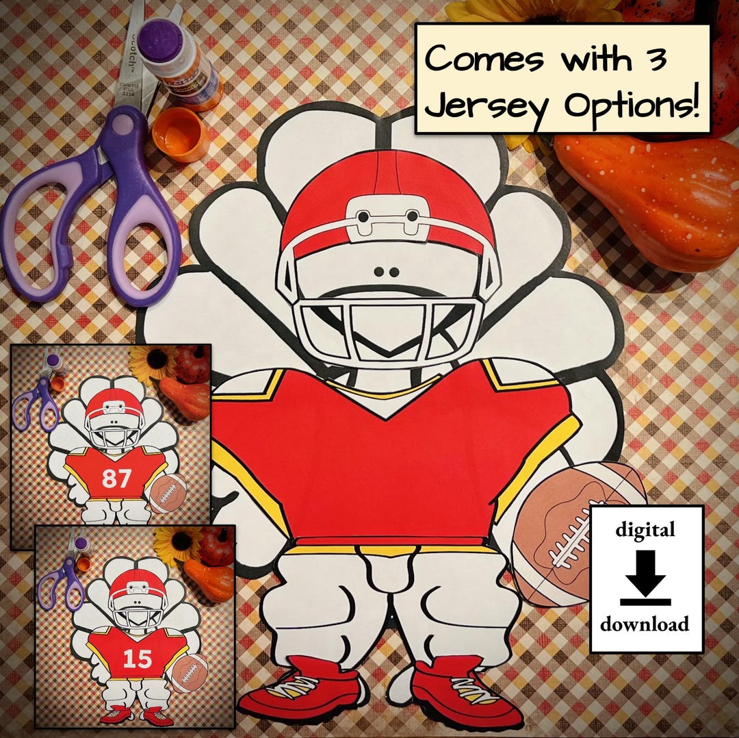 Disguise a Turkey-red/ Yellow Football Player Disguise - Etsy