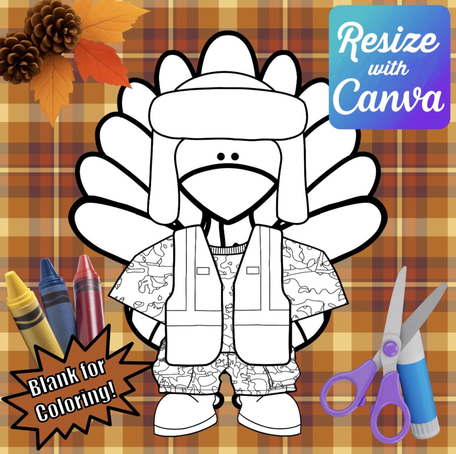 Disguise a Turkey- Hunter Blank Template Disguise- Resizable! - Etsy