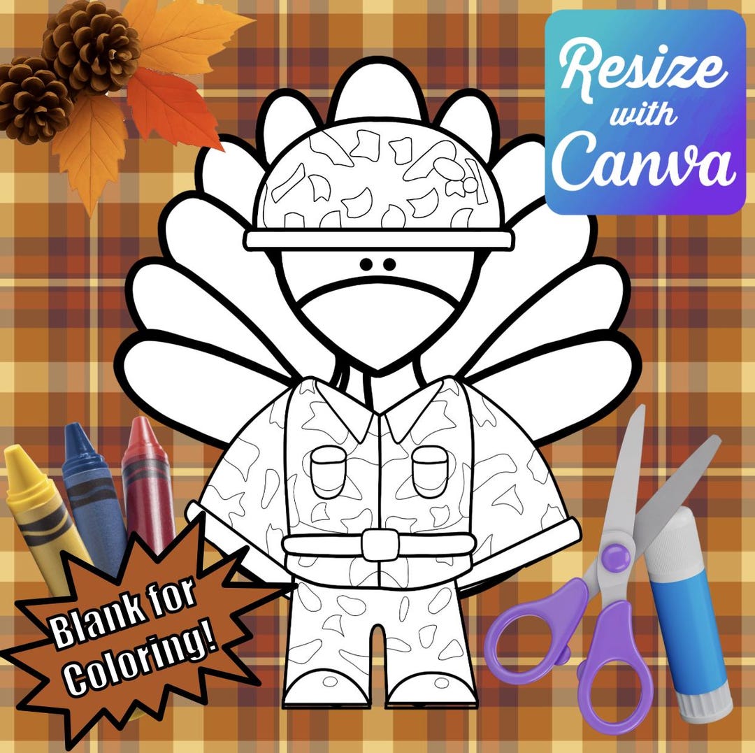 Disguise a Turkey- Army Blank Template Disguise-resizable! - Etsy