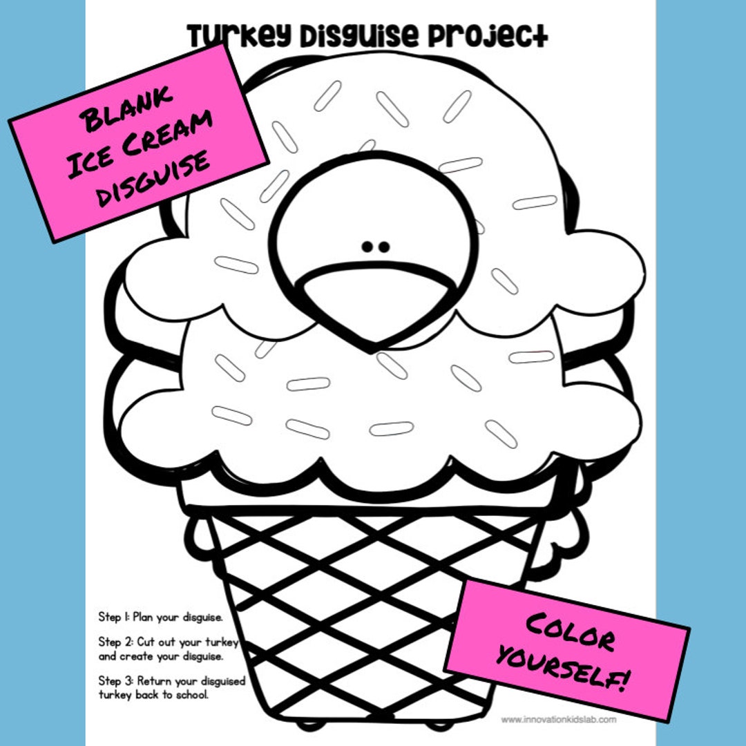 Disguise a Turkey Blank Ice Cream Disguise - Etsy