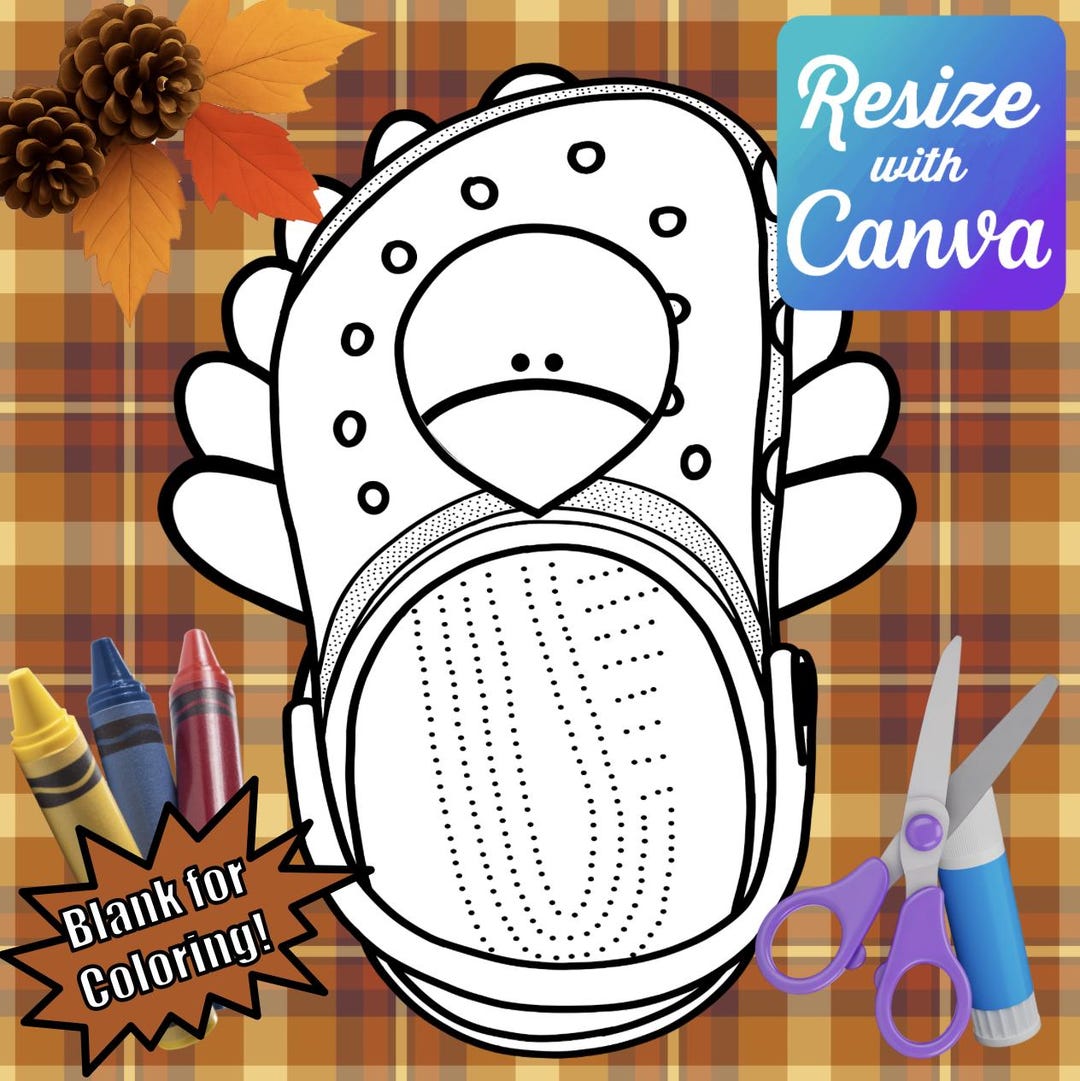 Disguise a Turkey-shoe Blank Template Disguise-resizable! - Etsy