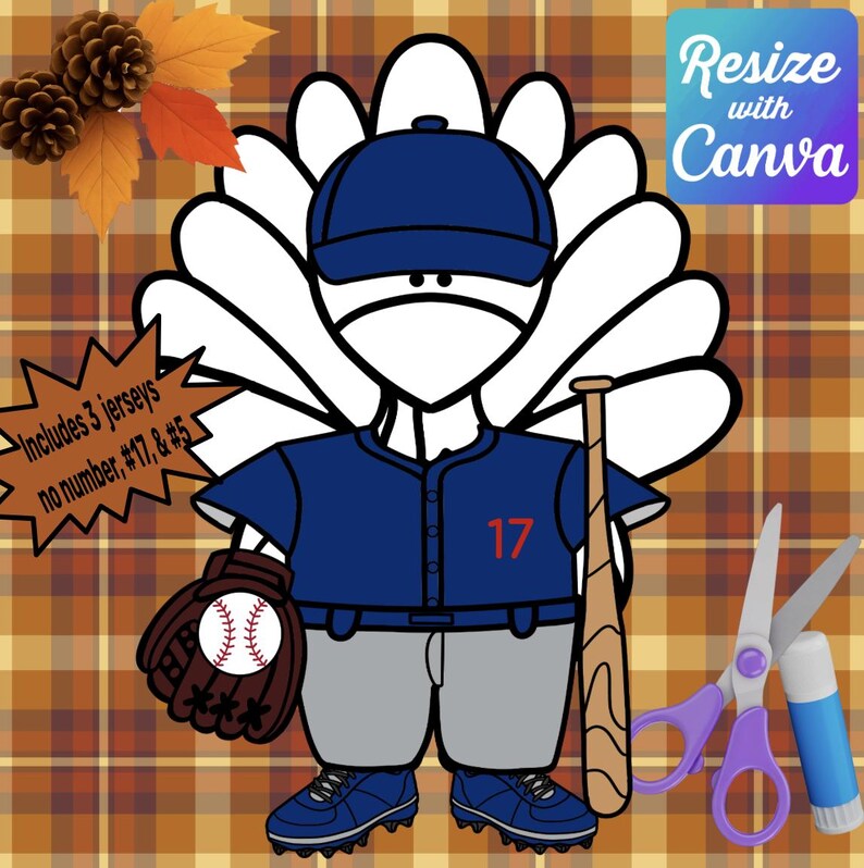 Disguise a Turkey- Blue Baseball Player Disguise-resizable! - Etsy