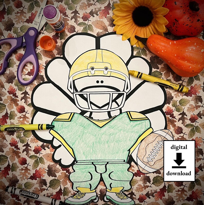 Disguise a Turkey-football Player Blank Template Disguise - Etsy