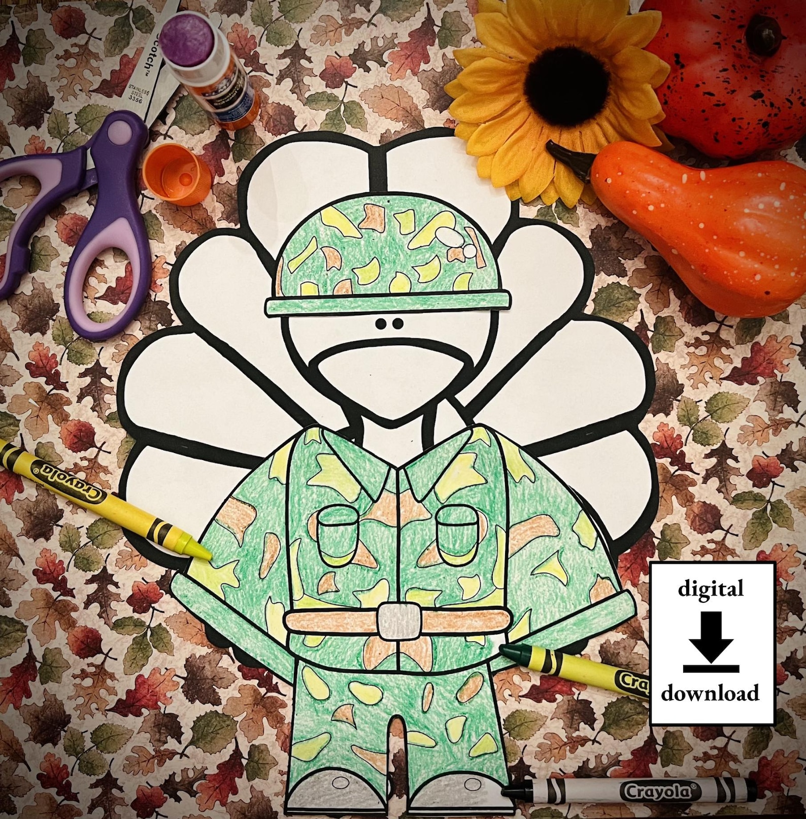 Disguise a Turkey- Army Blank Template Disguise - Etsy