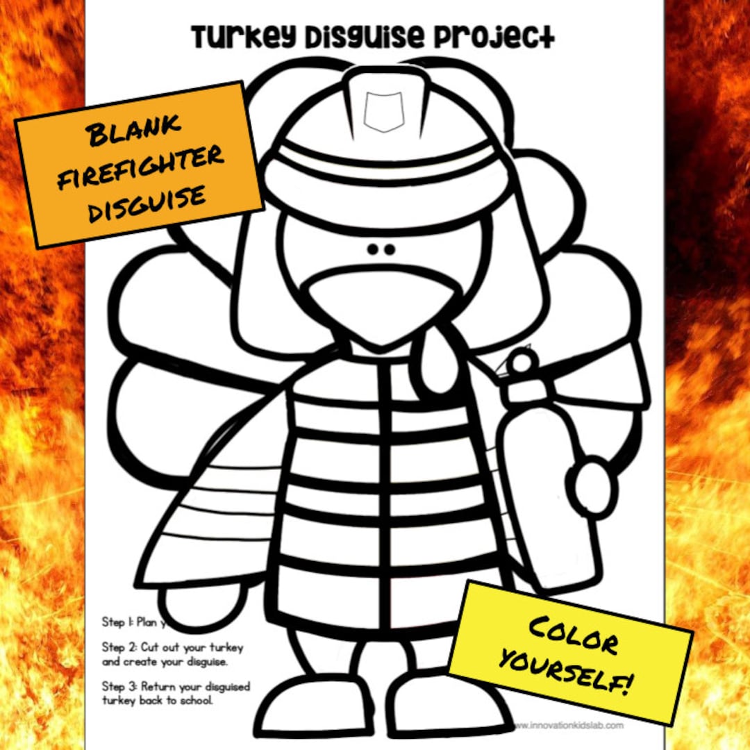 Disguise a Turkey Firefighter Blank - Etsy