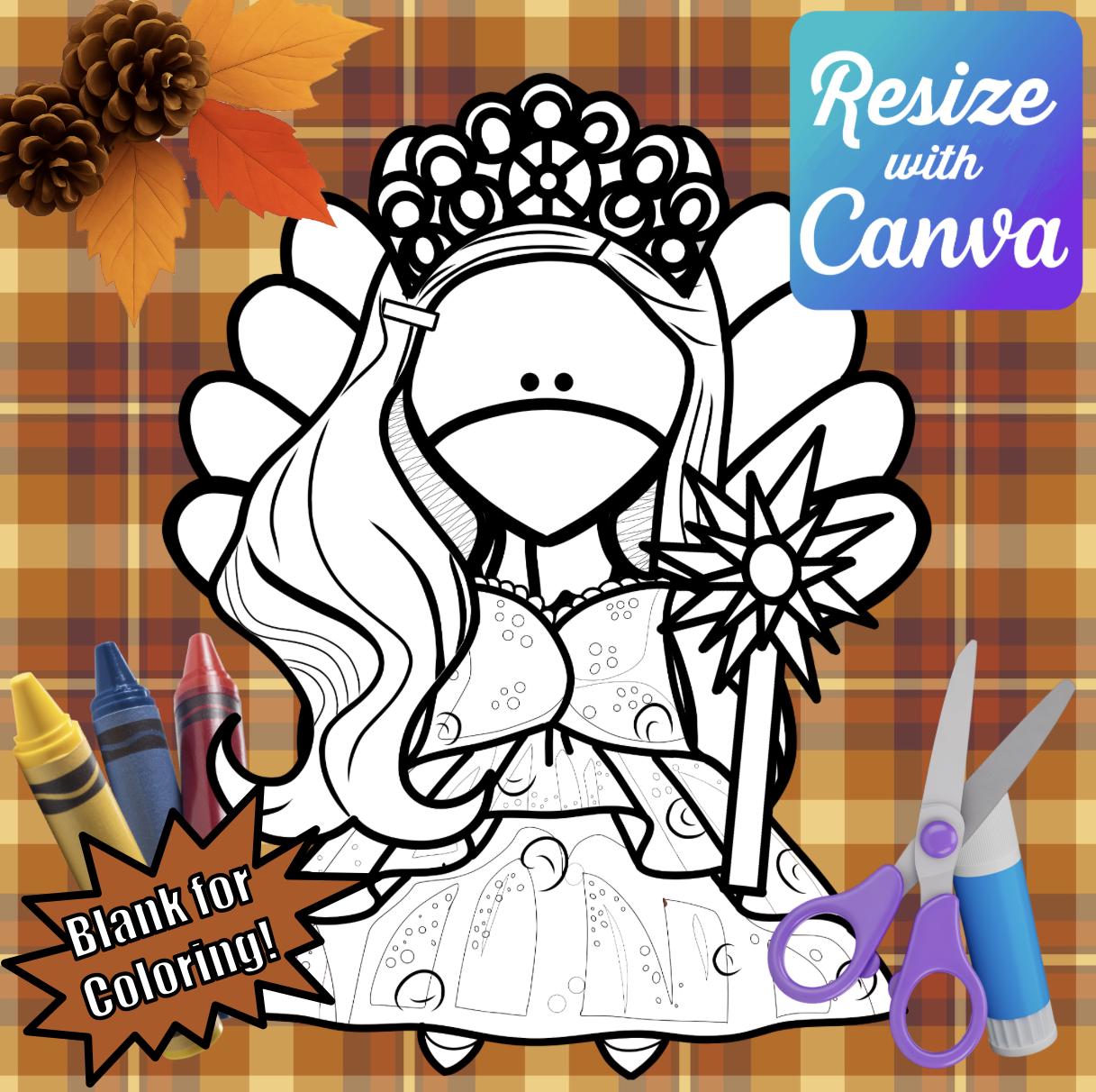 Disguise a Turkey-good Witch Blank Template Disguise-resizable! - Etsy