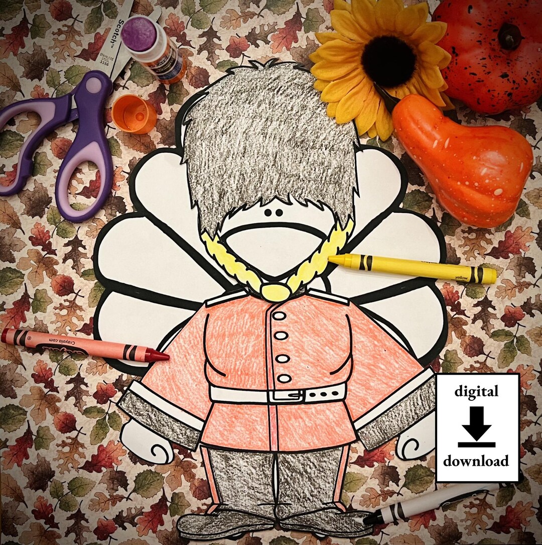 Disguise a Turkey- British Guard Blank Template - Etsy