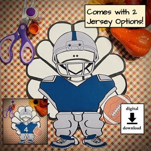 Disguise a Turkey-blue/silver Football Player Disguise - Etsy