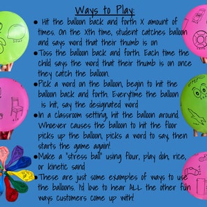 Articulation Balloons for Speech Therapy and Teaching Phonics - Etsy