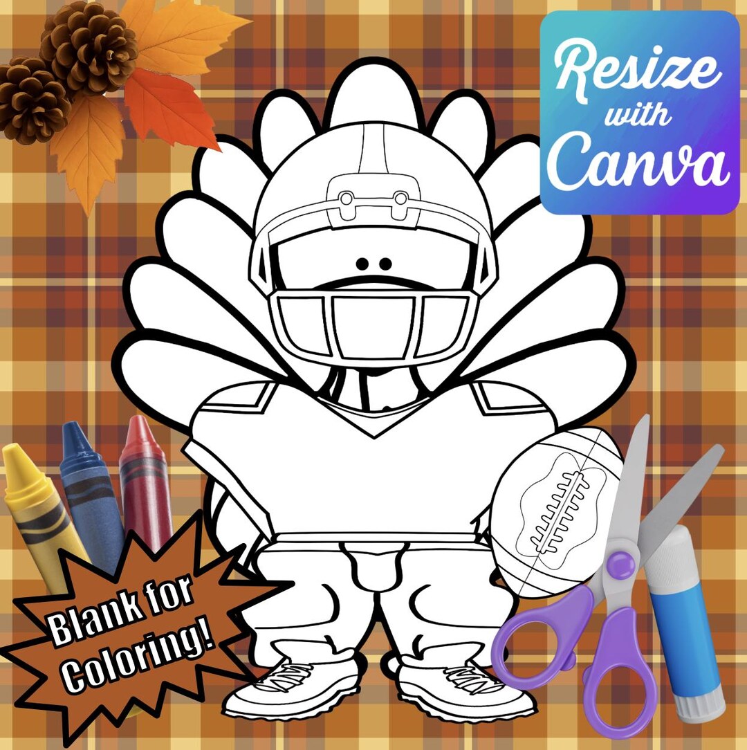 Disguise a Turkey-football Player Blank Template Disguise-resizable! - Etsy