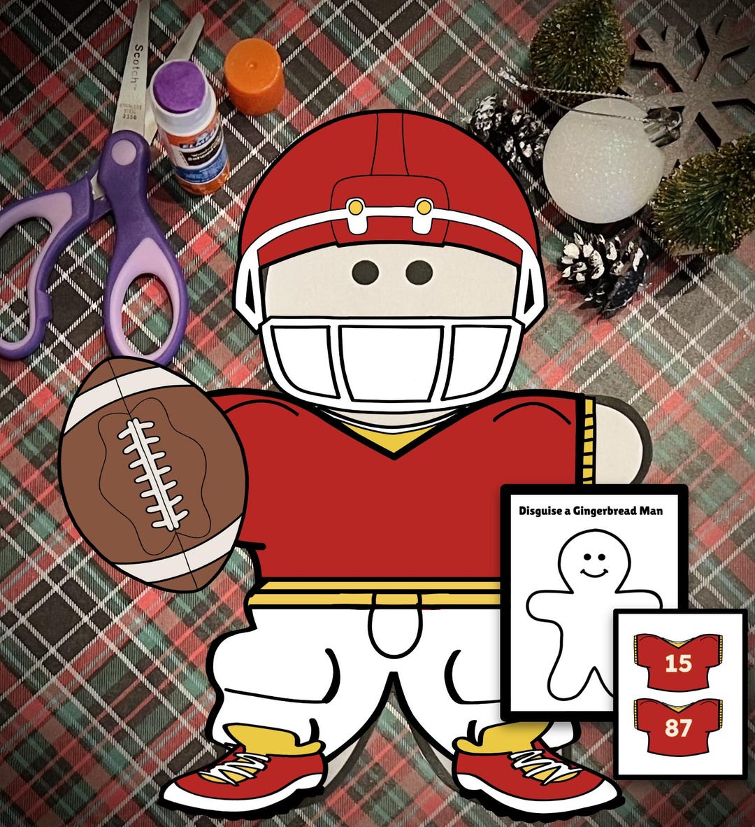 Disguise a Gingerbread Template & Red/ Yellow Football Player Disguise ...
