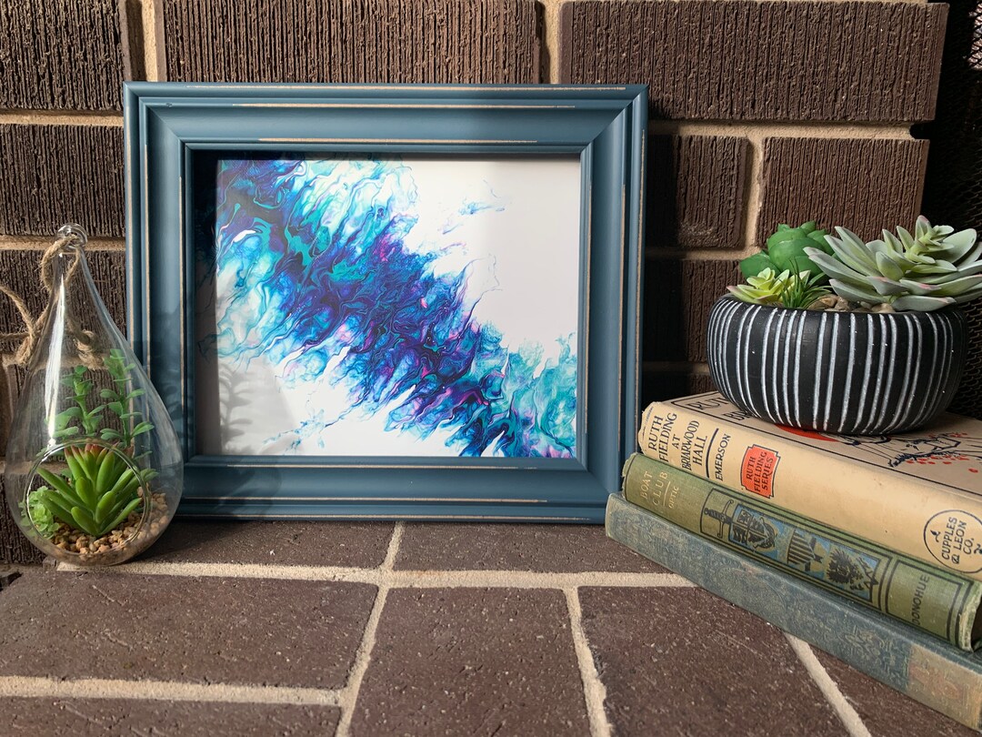 Blue Smoke Print. Abstract Art Piece. - Etsy
