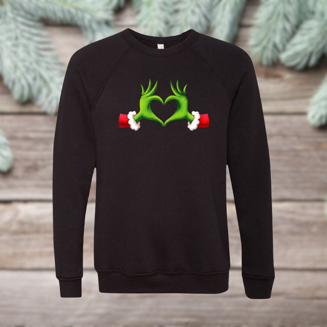 Grinch Heart LS T-shirt/crewneck Sweatshirt - Etsy