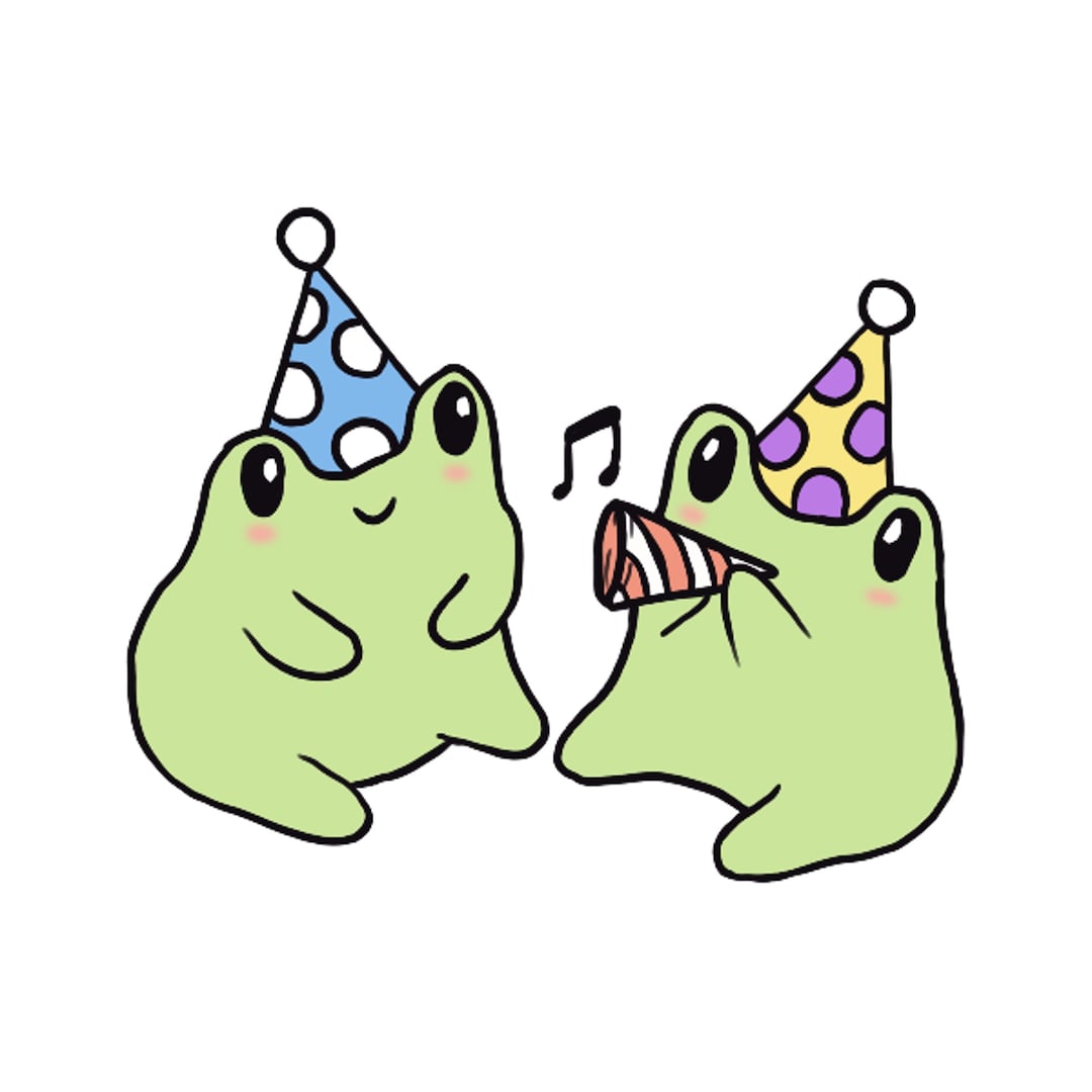 Party Frogs With Hats and Cornets Making Music - Etsy