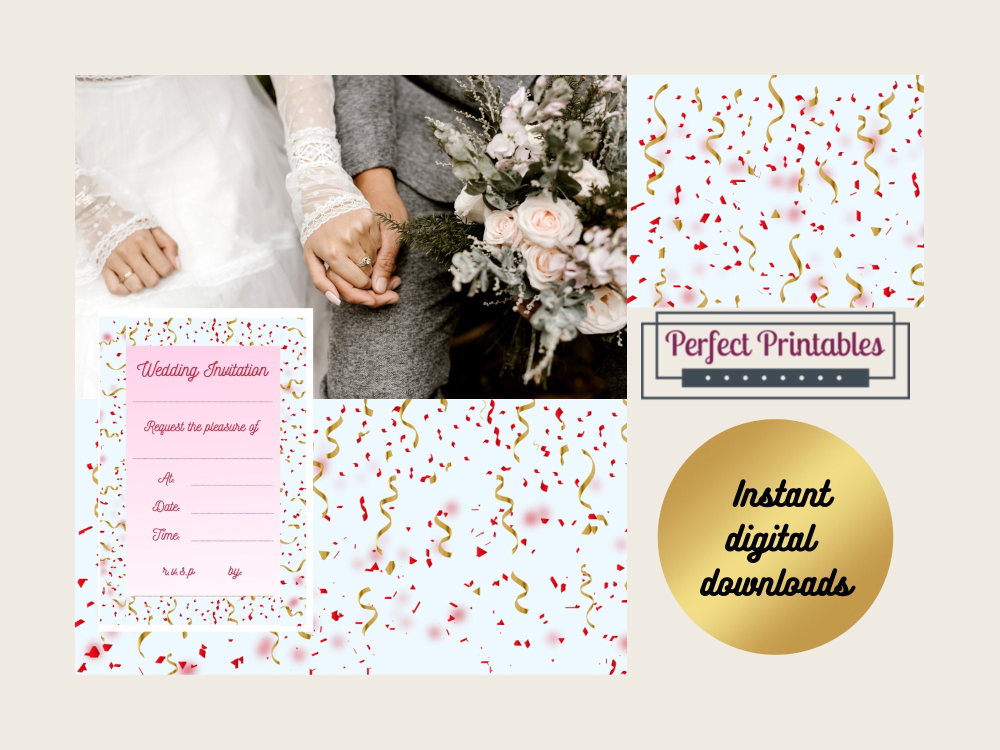Digital Wedding Printables and Stationery - Etsy