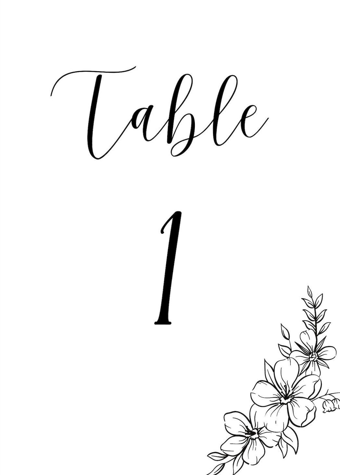 Printable Table Numbers 1-20 - Etsy