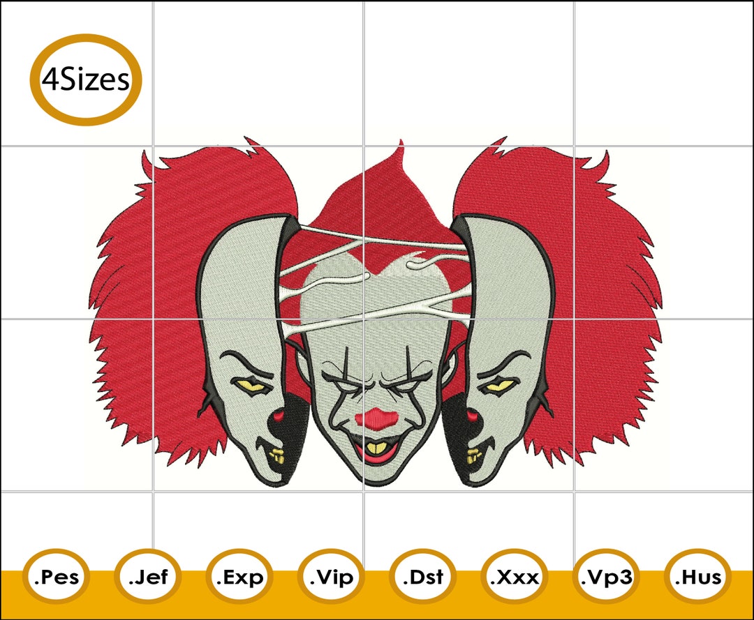 Pennywise Halloween Embroidery Designs Halloween Joker - Etsy