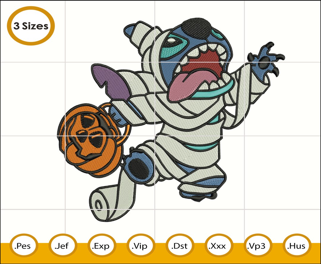 Halloween Embroidery Stitch Mummy Machine Embroidery Design. - Etsy