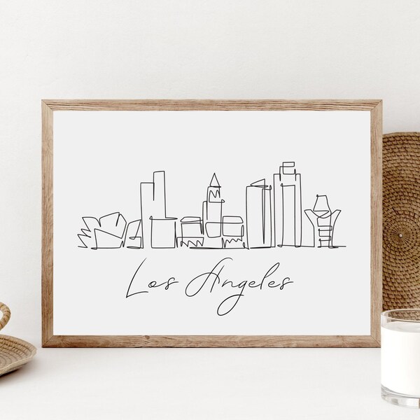 Los Angeles Skyline Drawing - Etsy