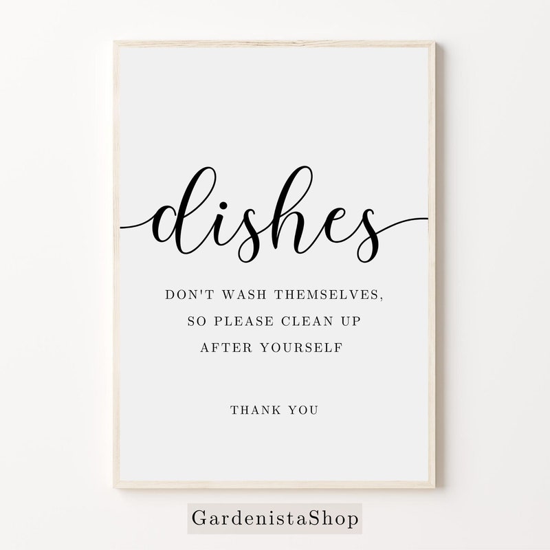 Wash Your Dishes Sign - Etsy