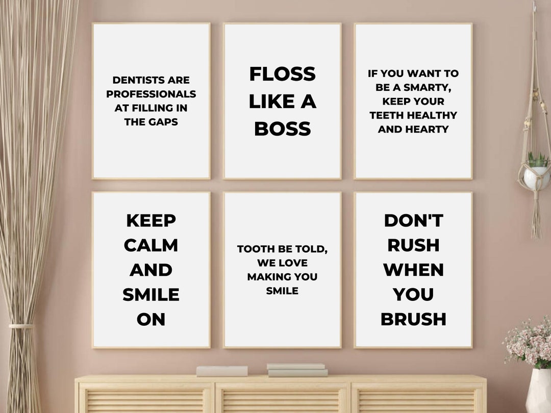 Funny Dentist Office Wall Art, Humorous Sayings for Dental Clinic ...