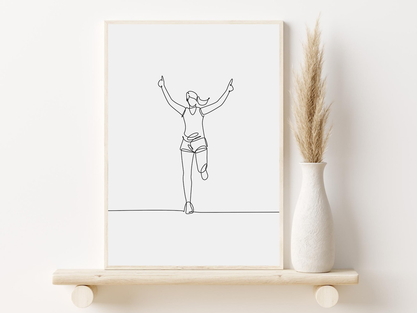 Minimalist Woman Runner Line Art, Running Gift for Her, Girl Runner ...