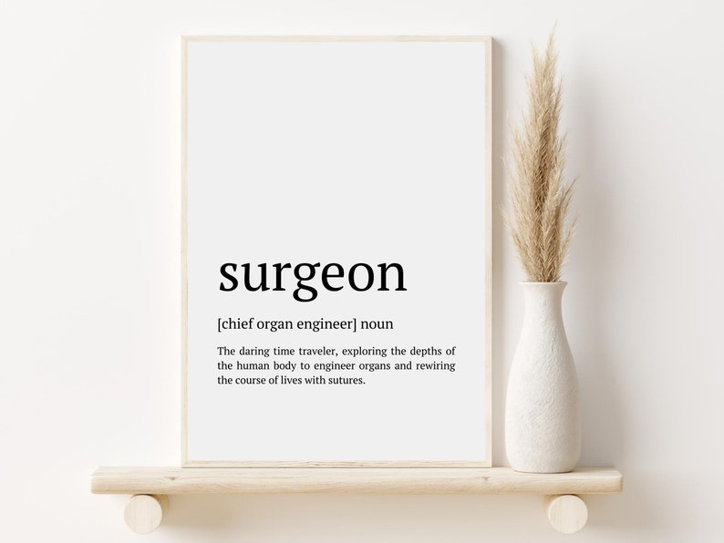 Surgeon Definition Print, Funny Medical Wall Art (digital Download) - Etsy